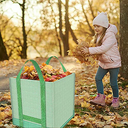 Reusable Yard Waste Bags/Lawn Bags/Leaf Bags, Collapsible Garden Bag, Pop Up Garden Bag, Heavy Duty Woven Polypropylene Bag, Double Bottom Design Reinforced carry handles(1-Pack 32Gallons )