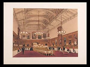 pair of views: [waterloo chamber] [and] [st. george’s hall. the garter banquet in 1844. the guests seated, windsor castle