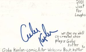 gabe kaplan actor welcome back kotter tv autographed signed index card jsa coa