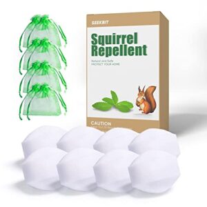 seekbit 8 pack squirrel repellent | squirrel deterrent attic, car, engines, under hood, vehicle, garage | chipmunk rodent mice repellent | garden, yard, outdoor, bird feeder repeller