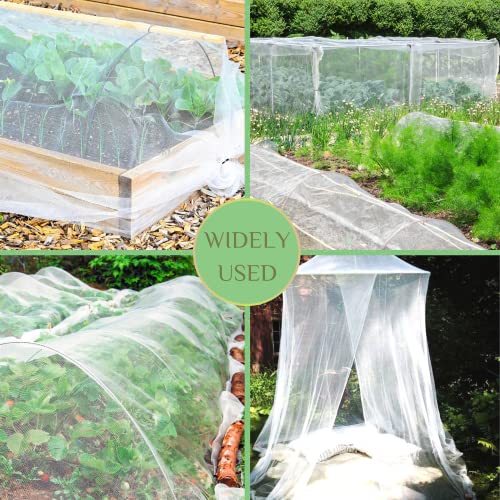 2 Pack Garden Netting 8 x 24Ft JORKING Plant Cover Ultra-Fine Garden Mesh Netting Protection from Mosquito Bird Pest Barrier Net Row Cover Protection for Plant, Fruit, Vegetable and Flowers