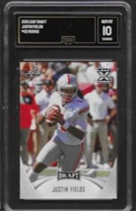 2021 leaf draft justin fields rookie #2 graded gem mint 10 ohio state star bears #1 pick