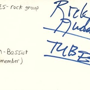 Rick Anderson Bassist Orig Member The Tubes Rock Band Signed Index Card JSA COA