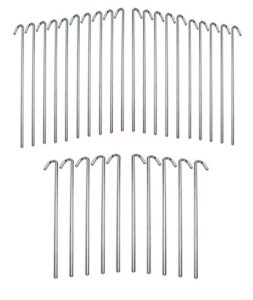 iit 71021 9 inch 30-piece galvanized steel tent pegs-garden stakes, silver