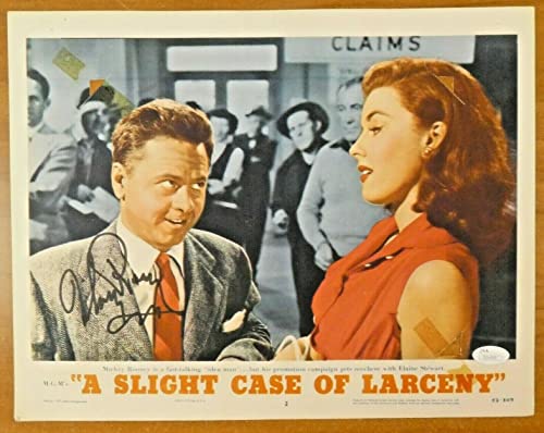 Mickey Rooney Signed Vintage 11x14 Lobby Card with JSA COA