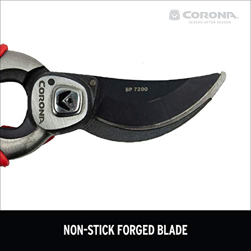 Corona BP 7200 Forged Pro Cut Bypass Hand Pruner, 1-Inch, Red