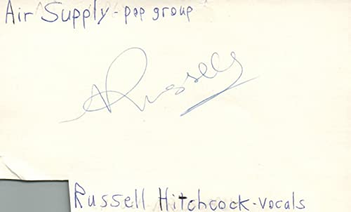 Russell Hitchcock Vocals Air Supply Pop Band Music Signed Index Card JSA COA