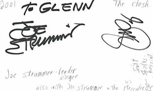 Joe Strummer Lead Singer For The Clash Rock Band Music Signed Index Card JSA COA