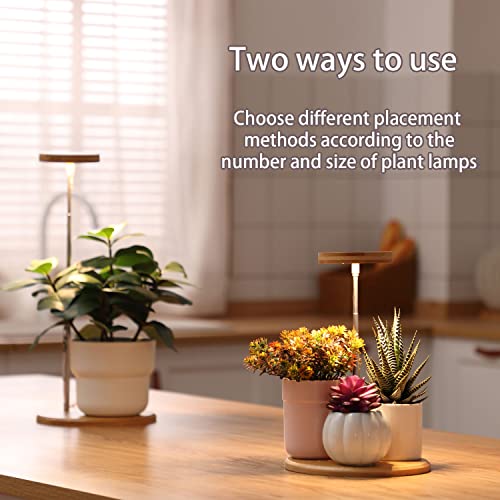 yadoker Plant Grow Light for Indoor Plant,Bamboo Mini LED Grow Light Garden,Height Adjustable,Automatic Timer with 8/12/16 Hours