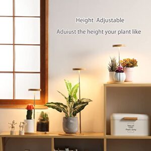 yadoker Plant Grow Light for Indoor Plant,Bamboo Mini LED Grow Light Garden,Height Adjustable,Automatic Timer with 8/12/16 Hours