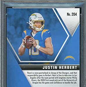 Justin Herbert 2020 Panini Mosaic Football Rookie Card RC #204 Graded PSA 9 MINT