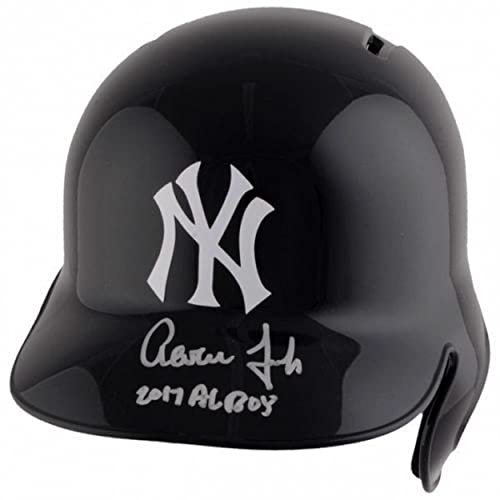 AARON JUDGE Autographed "2017 AL ROY" New York Yankees Batting Helmet FANATICS - Autographed MLB Helmets