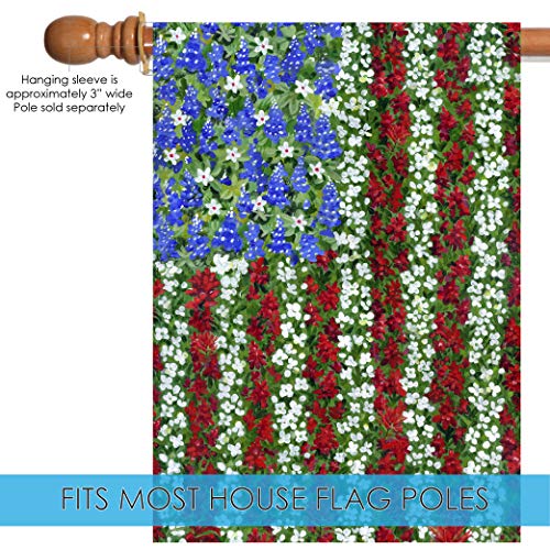 Toland Home Garden 109592 Field Of Glory Patriotic Flag 28x40 Inch Double Sided Patriotic Garden Flag for Outdoor House Flower Flag Yard Decoration