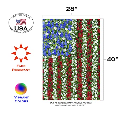 Toland Home Garden 109592 Field Of Glory Patriotic Flag 28x40 Inch Double Sided Patriotic Garden Flag for Outdoor House Flower Flag Yard Decoration