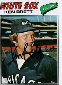 1977 topps ken brett deceassed signed baseball card with jsa coa