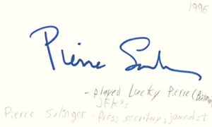 pierre salinger jfk’s press secretary autographed signed index card jsa coa