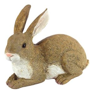 design toscano qm200861 bashful the bunny lying down rabbit outdoor garden statue, 10 inch, full color