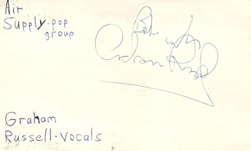 Graham Russell Vocals Air Supply Band Pop Music Signed Index Card JSA COA