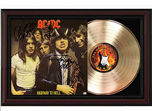 ACDC Highway To Hell Cherrywood Framed LP Record Signature Display M4