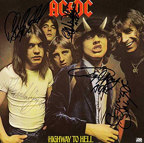 ACDC Highway To Hell Cherrywood Framed LP Record Signature Display M4