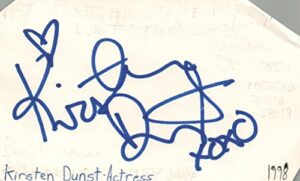 kirsten dunst actress movie tv autographed signed index card jsa coa