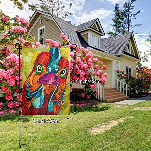 Chicken Garden Flowers Painting Garden Flags House Indoor & Outdoor Holiday Decorations,Waterproof Polyester Yard Decorative For Game Family Party Banner