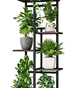 Bamworld Tall Plant Shelf Indoor Metal Plant Stand Outdoor 5 Tier Black Large Plant Stands for Multiple Plants Flower Stand Pot Holder for Patio Garden Corner Balcony Living Room