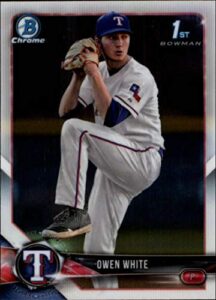 2018 bowman draft chrome baseball #bdc-159 owen white texas rangers official mlb trading card produced by topps company