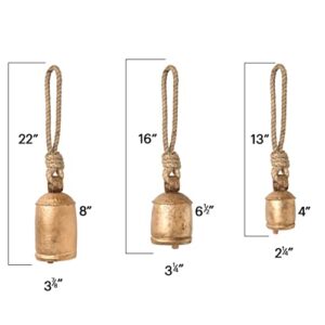 Set of 3 Hanging Harmony Bells Garden Rustic Relaxing Tranquil Wind Chimes