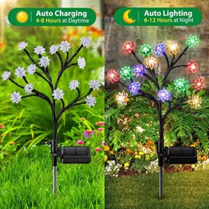 ENSLI Solar Lights Outdoor Garden Decorative, 4 Pack Upgraded Solar Garden Lights Outdoor Waterproof Landscape Lights, Solar Outdoor Lights Solar Flower Lights for Garden, Patio, Yard Decor