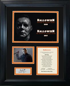 framed michael myers halloween the night he came home facsimile laser engraved signature auto 12″x15″ photo collage