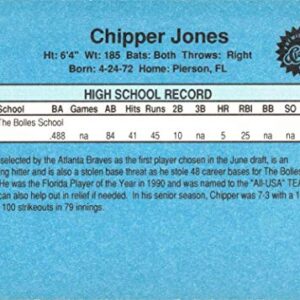 1990 Classic Draft Picks Baseball #1 Chipper Jones Pre-Rookie Card