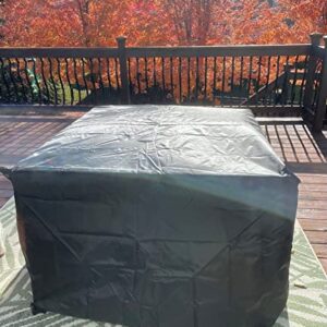 YWWQYBYQ Outdoor Coffee Table Cover,48"(L) x 24"(W) x 28"(H),Outdoor Lawn Waterproof Garden Furniture Cover,Durable Windproof, Fits Rectangle Patio Table