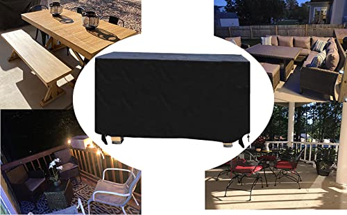 YWWQYBYQ Outdoor Coffee Table Cover,48"(L) x 24"(W) x 28"(H),Outdoor Lawn Waterproof Garden Furniture Cover,Durable Windproof, Fits Rectangle Patio Table