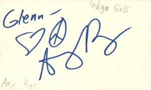 amy ray singer musician indigo girls rock band music signed index card jsa coa