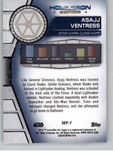 2020 Topps Star Wars Holocron Series #SEP-7 Asajj Ventress Official Collectible Trading Card