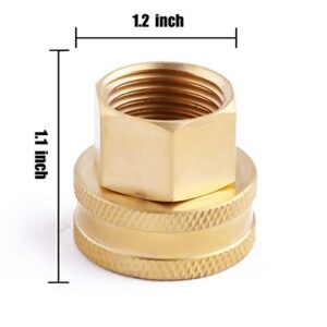 LitOrange (2 Pack Lead-Free Brass Garden Hose Threaded 3/4" GHT to 1/2 NPT Fitting Connect, Green Thumb Quick Swivel Connector Adapter,Double Female Thread 3/4" x 1/2" NPT Pipe