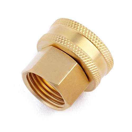 LitOrange (2 Pack Lead-Free Brass Garden Hose Threaded 3/4" GHT to 1/2 NPT Fitting Connect, Green Thumb Quick Swivel Connector Adapter,Double Female Thread 3/4" x 1/2" NPT Pipe