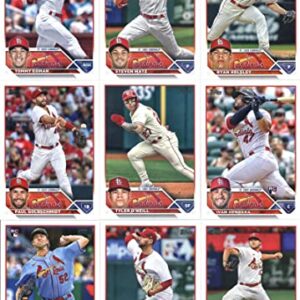 2023 Topps Series 1 St. Louis Cardinals Team Set of 15 Cards: Yadier Molina(#4), Albert Pujols(#5), Giovanny Gallegos(#13), Nolan Gorman(#16), Jordan Montgomery(#32), Zack Thompson(#34), Adam Wainwright(#39), Matthew Liberatore(#52), Iván Herrera(#58), Ty