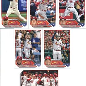 2023 Topps Series 1 St. Louis Cardinals Team Set of 15 Cards: Yadier Molina(#4), Albert Pujols(#5), Giovanny Gallegos(#13), Nolan Gorman(#16), Jordan Montgomery(#32), Zack Thompson(#34), Adam Wainwright(#39), Matthew Liberatore(#52), Iván Herrera(#58), Ty