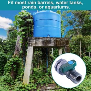 Sanpaint PVC Rain Barrel Diverter Kit, 3/4 Inch Rain Barrel Valve, Rain Barrel Spigot Kit with Bulkhead Fitting Adapter for Water Tanks, Aquariums, Tubs, Pools