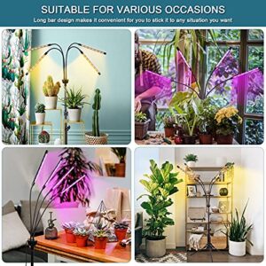 Lxyoug LED Grow Lights for Indoor Plants Full Spectrum Plant Light with 15-60 inches Adjustable Tripod Stand, Red Blue White Floor Grow Lamp with 4/8/12H Timer with Remote Control