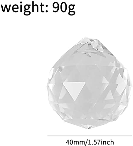 JANEMO Crystal,40mm Suncatcher Ball Prism Pendant,Use for Rooms, Balconies,Windows, Attics or Gardens