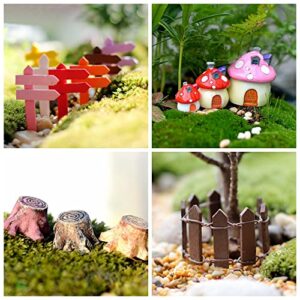 ElpizoFos 132pcs Miniature Fairy Garden Accessories Kit Miniature Animals,Tree,Fence,House Figurines Ornament Statue Craft for DIY Garden Yard Micro Landscape Bonsai Pot Dollhouse Terrarium Decor