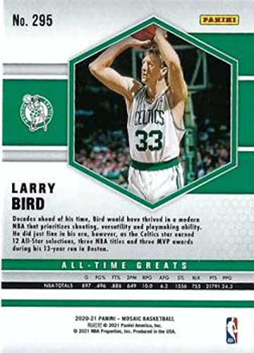 2020-21 Panini Mosaic #295 Larry Bird Boston Celtics Official NBA Basketball Trading Card in Raw (NM or Better) Condition