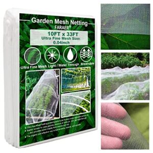 garden netting, plant covers 10x33ft net ultra fine mesh protection netting for vegetable plants fruits flowers crops greenhouse row cover raised bed barrier screen protection net cover