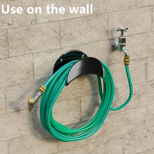 Garden Hose Holder, 2 Packs Water Hose Holder, Wall Mount Metal Hose Hanger, Heavy Duty Hose Storage Reel Garden Hose Hanger for Outside Hose Brackets