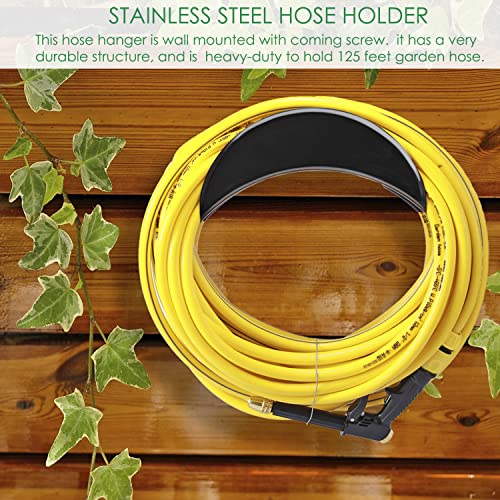 Garden Hose Holder, 2 Packs Water Hose Holder, Wall Mount Metal Hose Hanger, Heavy Duty Hose Storage Reel Garden Hose Hanger for Outside Hose Brackets