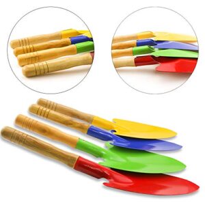 Hslife 8 Pieces 11'' Toy Shovels,Mini Shovel Kids Garden Tools,Wooden Handle Beach Shovels Garden Shovels