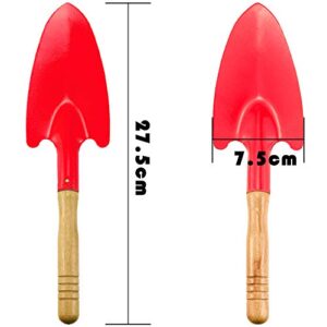 Hslife 8 Pieces 11'' Toy Shovels,Mini Shovel Kids Garden Tools,Wooden Handle Beach Shovels Garden Shovels